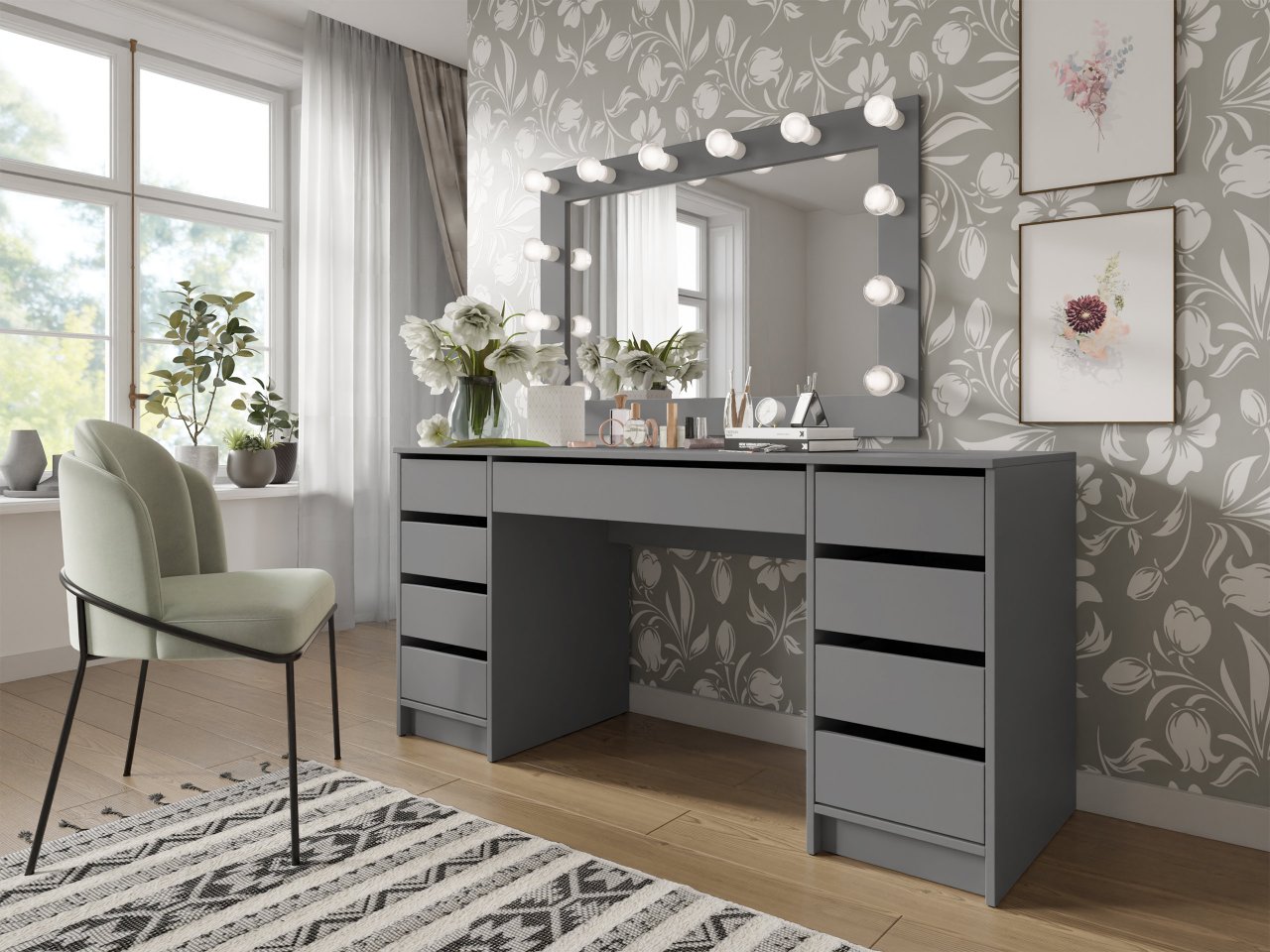 Nowoczesne biurko i toaletka Heron Bis | Dostawa GRATIS!